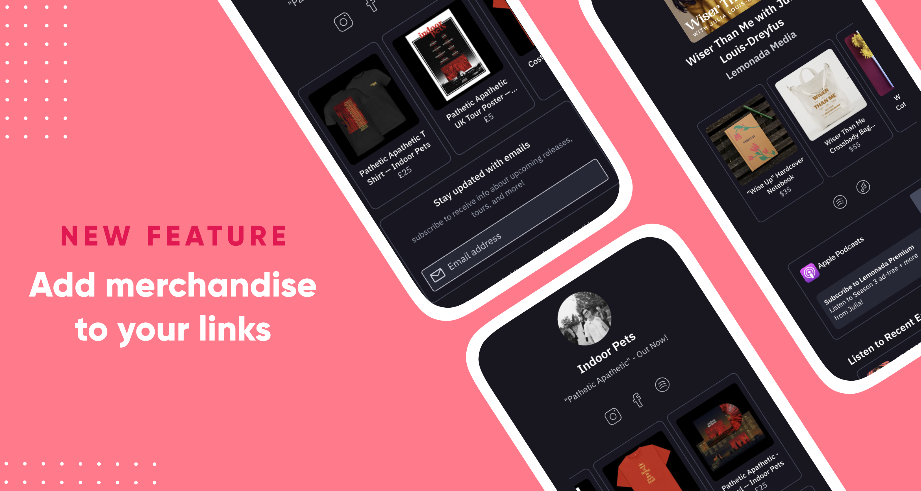 Showcase your merch in style on Linkfire landing pages